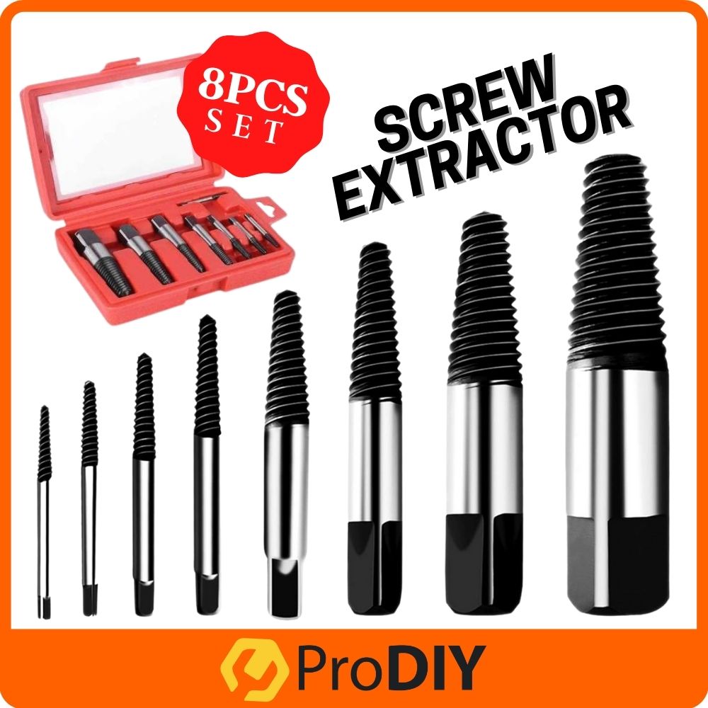 8pcs Set Screw Extractor Damaged Screws Bolts Broken Pipes Remover ...