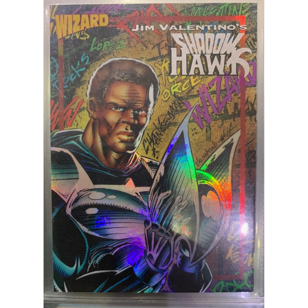 Wizard Series 2 Holofoil Card - 2 versions - Jim Valentino's Shadowhawk - Masked & Unmasked ...