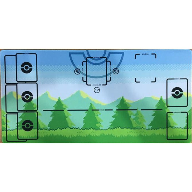 Pokémon Tablecloth ptcg Card Solitaire Forest Ocean Classic Table Mat ...