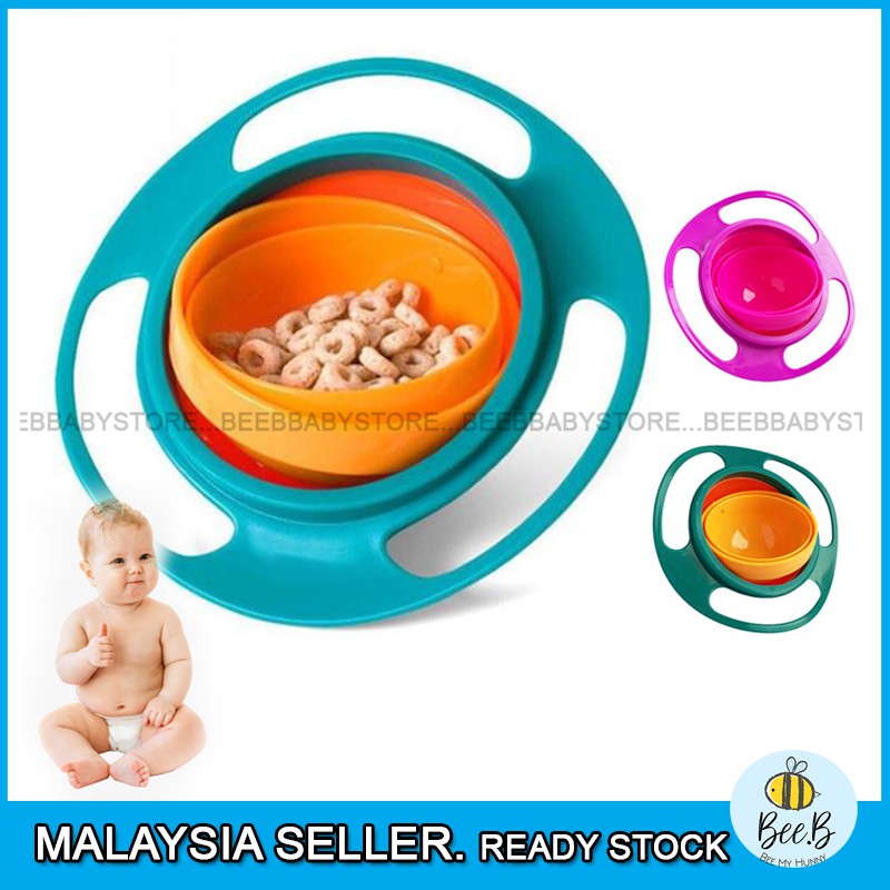 360 Rotate Baby Feeding Bowl Anti Non Spill Food BTP | Shopee Malaysia