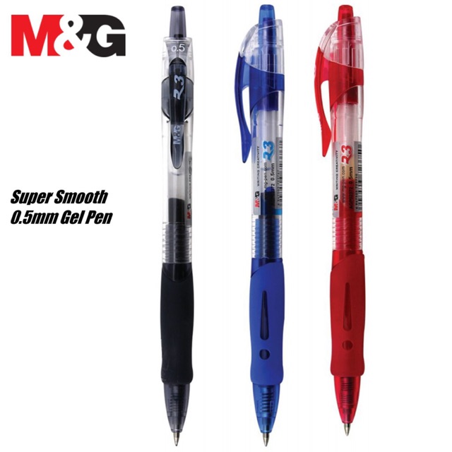 M&G R3 0.5mm Retractable Gel Pen (Black,Blue,Red)/ Pen Basah 0.5mm /pen ...