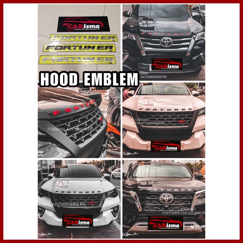 Toyota FORTUNER HOOD EMBLEM 2016-2021 (fortuner accessories) | Shopee ...