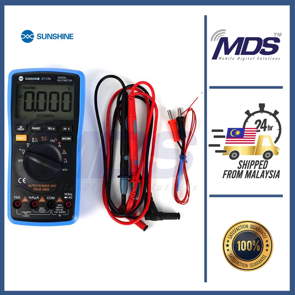 SUNSHINE AUTO DIGITAL MULTIMETER DT-17N Auto Range lcd display | Shopee Malaysia