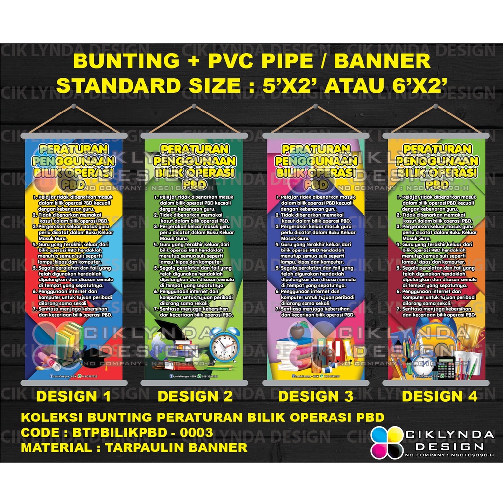 PRE-ORDER - BUNTING + PVC PIPE - PERATURAN BILIK OPERASI PBD | Shopee ...