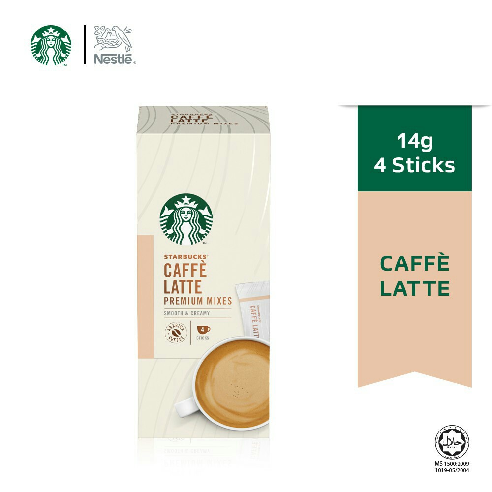 Starbucks Caffe Latte Premium Instant Coffee Mixes (4 Sticks/Box ...