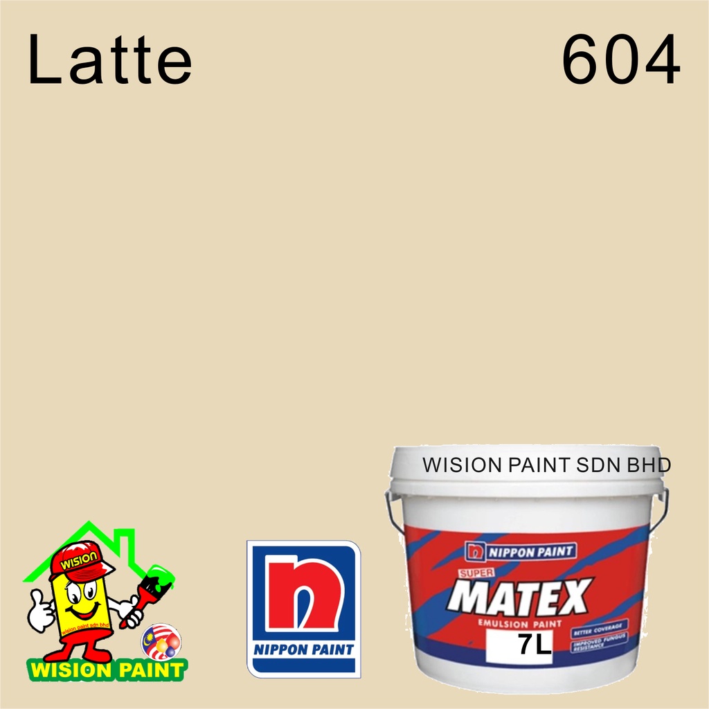 7L NIPPON PAINT ( Super Matex ) Emulsion Paints Ceiling Dinding Cat ...