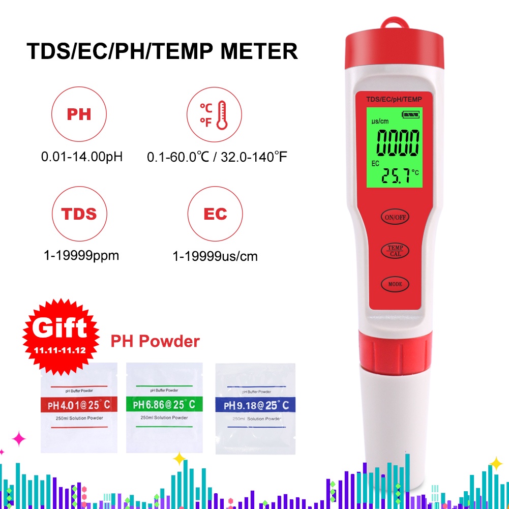 TDS EC Meter PPM Meter LCD TDS PH Meter For Water Suitable For ...