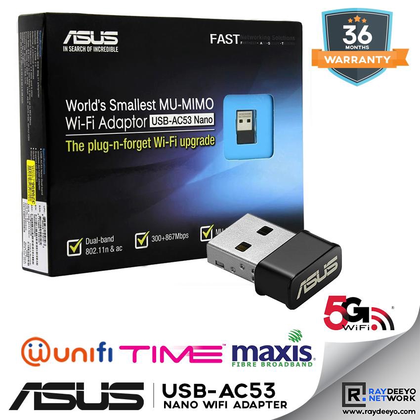 ASUS USB-AC53 Nano AC1200 Dual-band USB Wi-Fi Adapter | Shopee Malaysia