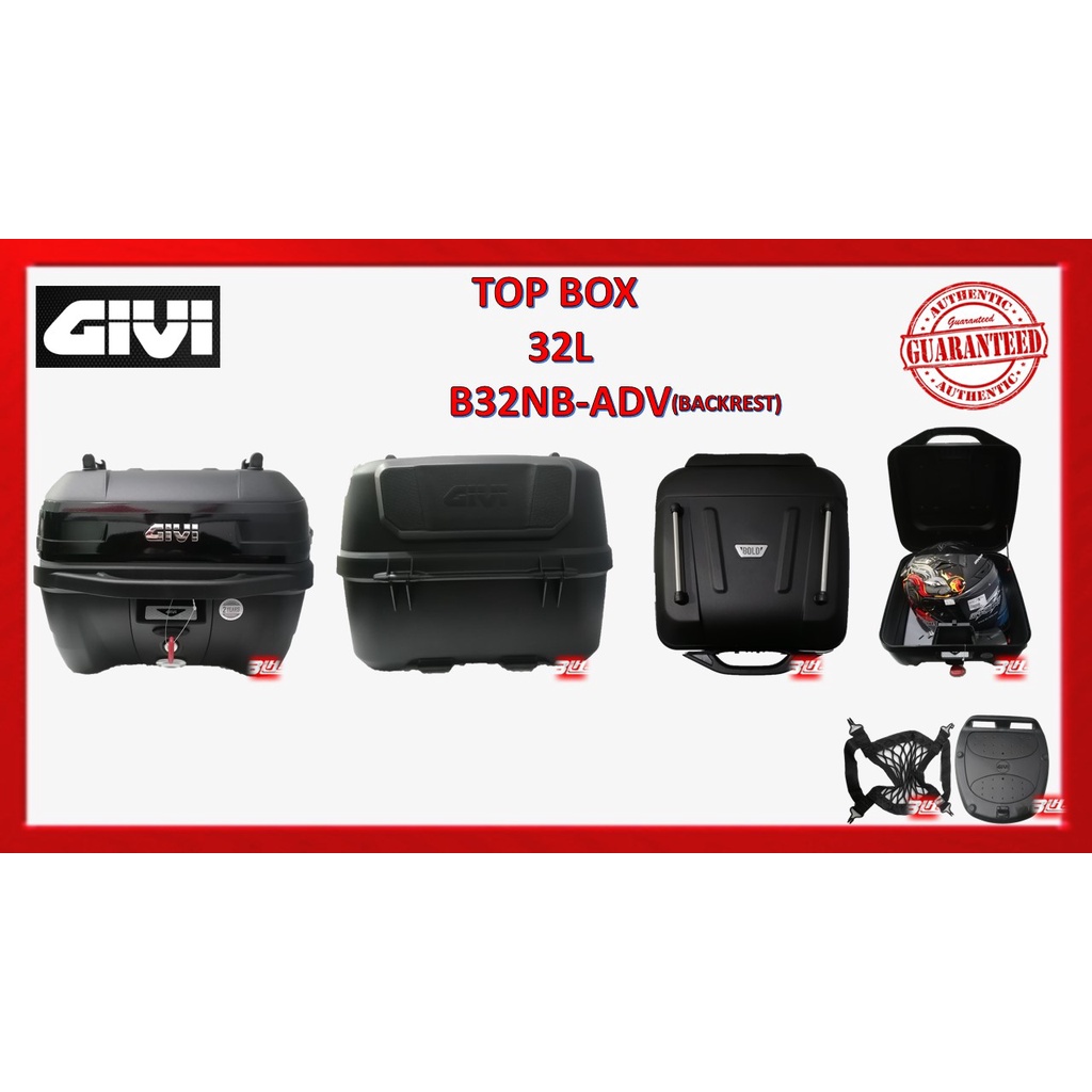 100% ORI} GIVI BOX B32n B32nb ADV Top Box Cases 32Liter Silver Petak ...
