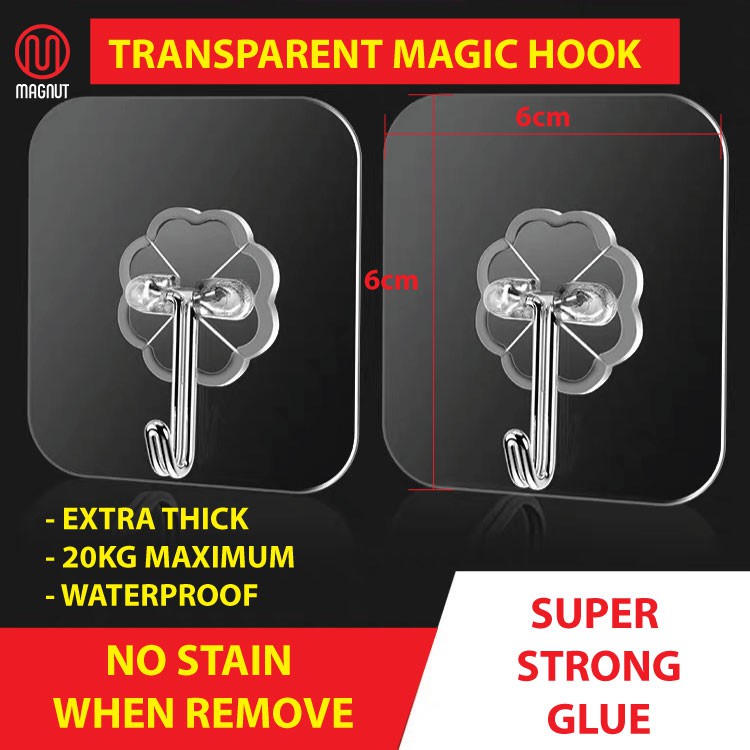 1pcs Magic Hook Without Nails Transparent Strong Sticky Heavy Magic ...