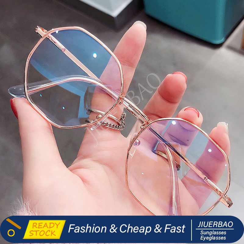 Korean fashion Glasses Polygon spectacles Gold metal frame glass eye ...