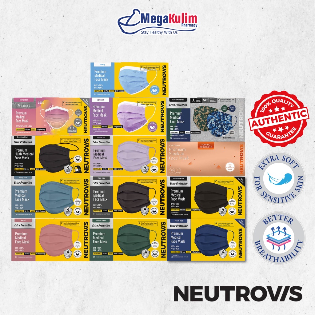 Neutrovis 3ply / 4ply Premium Medical Face Mask 50's | Shopee Malaysia
