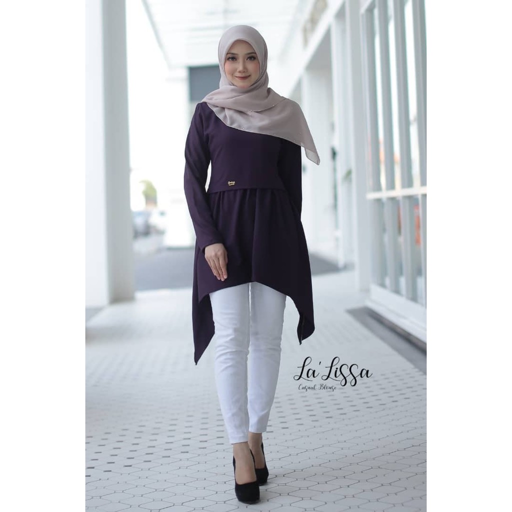 Blouse Muslimah (La'Lissa) Women's Tops Blouse Over Saiz Plus Saiz Casual Blouse | Shopee Malaysia