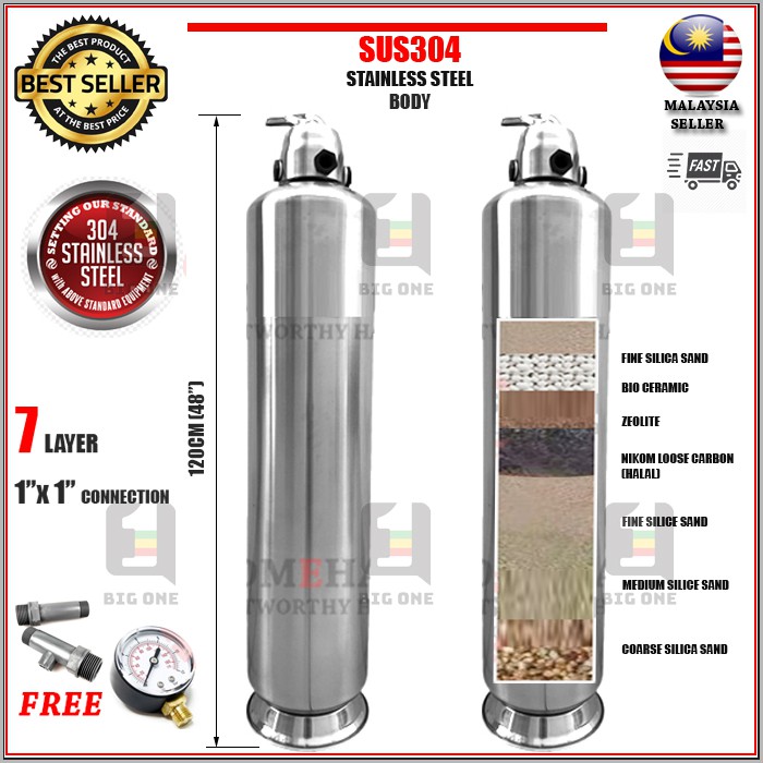 (7 LAYER) 1042 SUS304 STAINLESS STEEL OUTDOOR MASTER WATER FILTER SAND ...