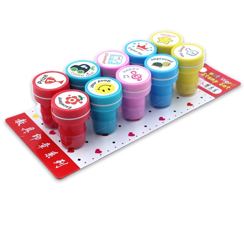 10pcs Set Fun Stamp For Student Reward and Encouragement Gift | Shopee ...