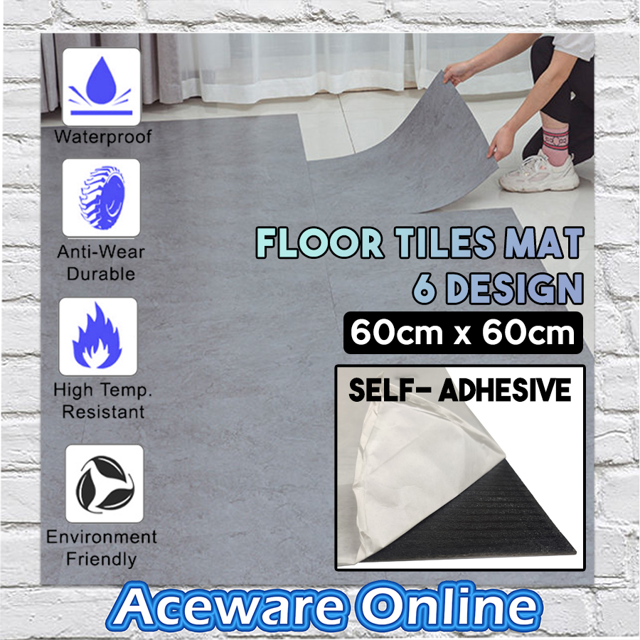 60x60cm SELF ADHESIVE PVC FLOOR MAT MARBLE DESIGN WATERPROOF Tiles ...