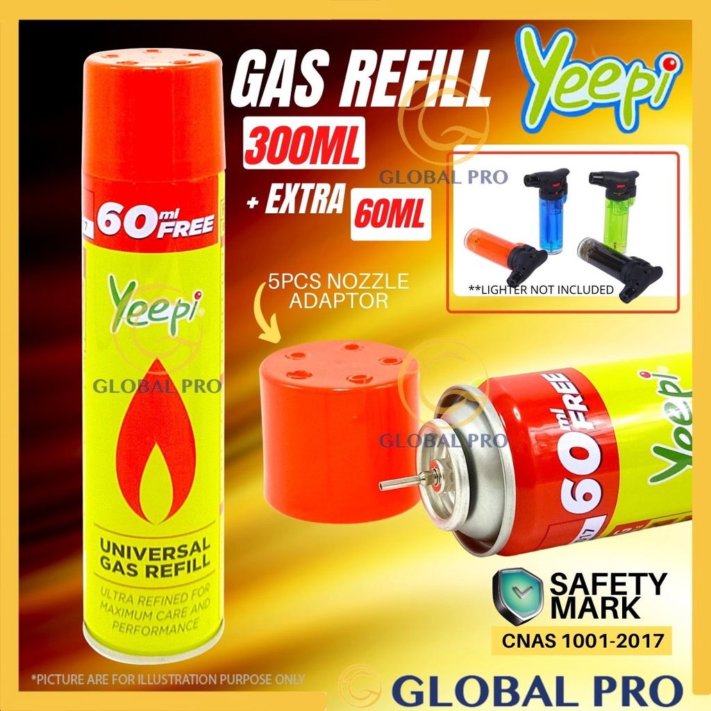 [1PC] Yeepi 300+60ml Universal Gas Lighter Refill Gas Refill Pemetik ...