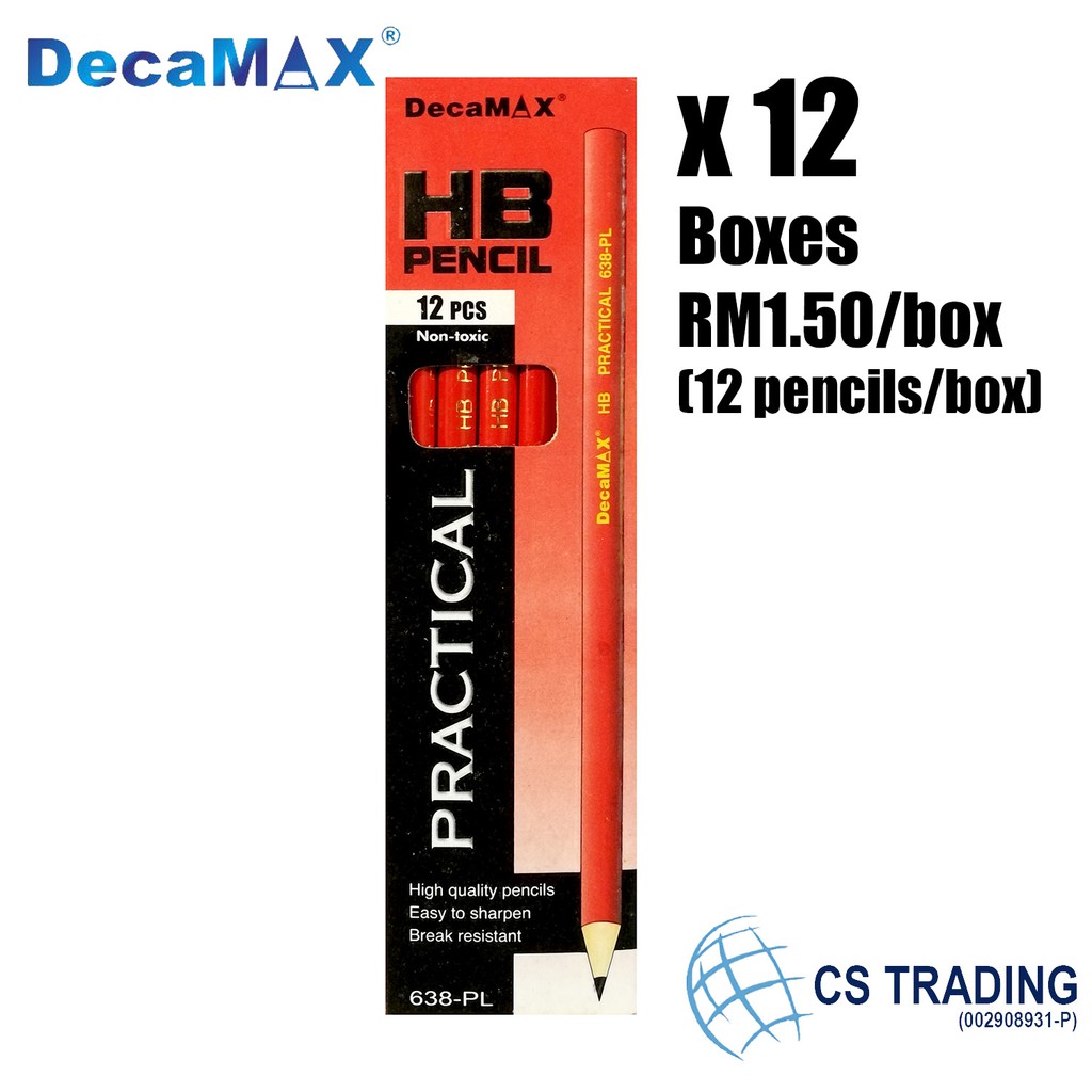 12 boxes Decamax HB Pencil Pencil Graphite Pencils Free Sharpener ...