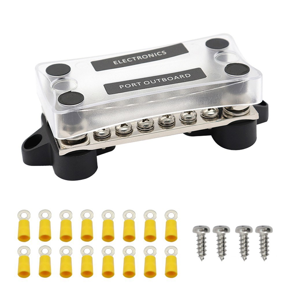 Dual Row Bus Bar Electrical Terminal Junction Box 12V 150A 4 Studs ...