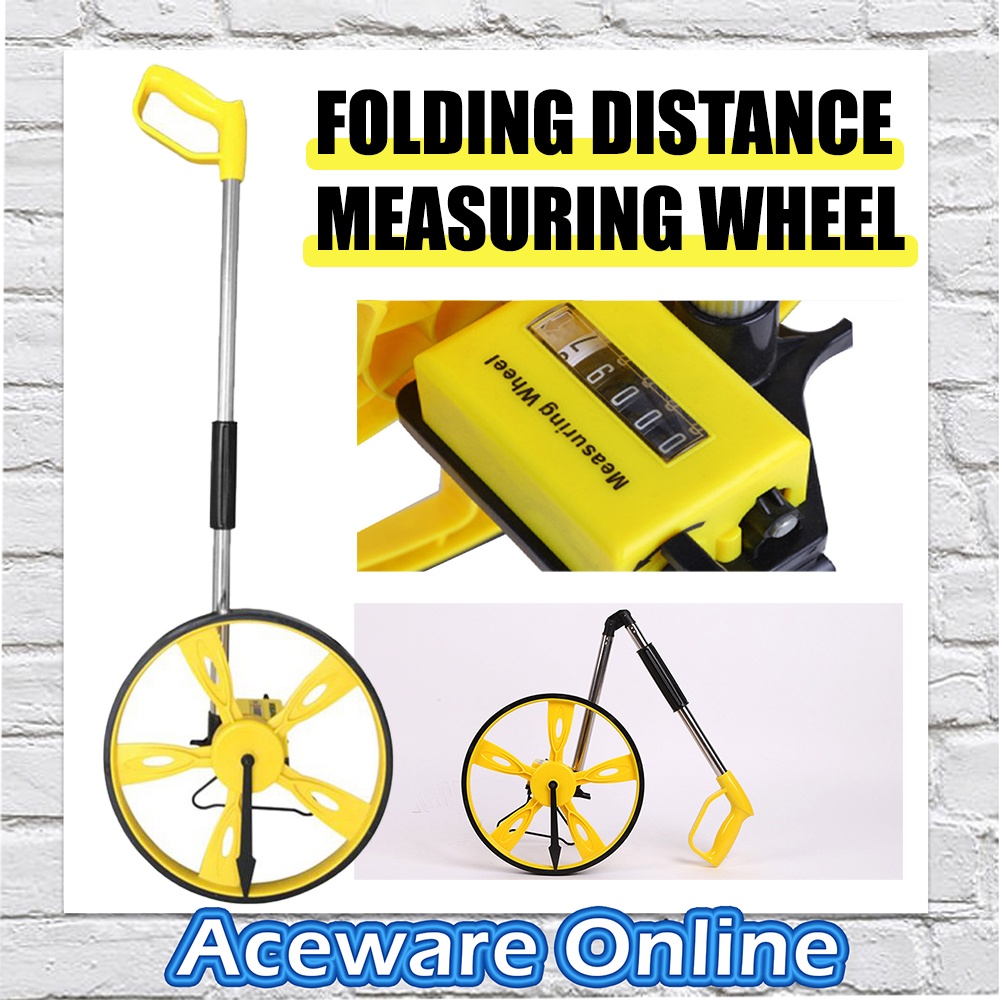 Folding Distance Measuring Wheel Analog Counter Adjustable Measure Tool ...