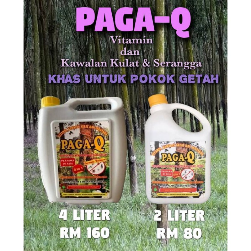 Paga-Q Baja/Vitamin, Kawalan Kulat & Serangga Khas Pokok Getah | Shopee ...