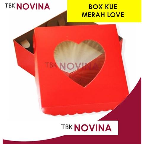 MERAH LOVE RED CAKE BOX / TART CAKE BOX / BIRTHDAY CAKE BOX | Shopee ...