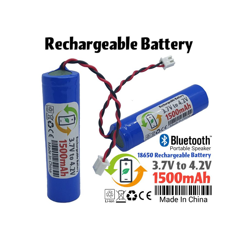 Rechargeable 3.7V 18650 1500mAh 1S1P Lithium Li Ion Battery Pack with ...