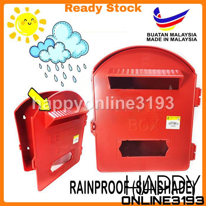 COIL Red PVC Post Letter Box/ RED Plastic Mail Box/ Peti Surat Plastik ...
