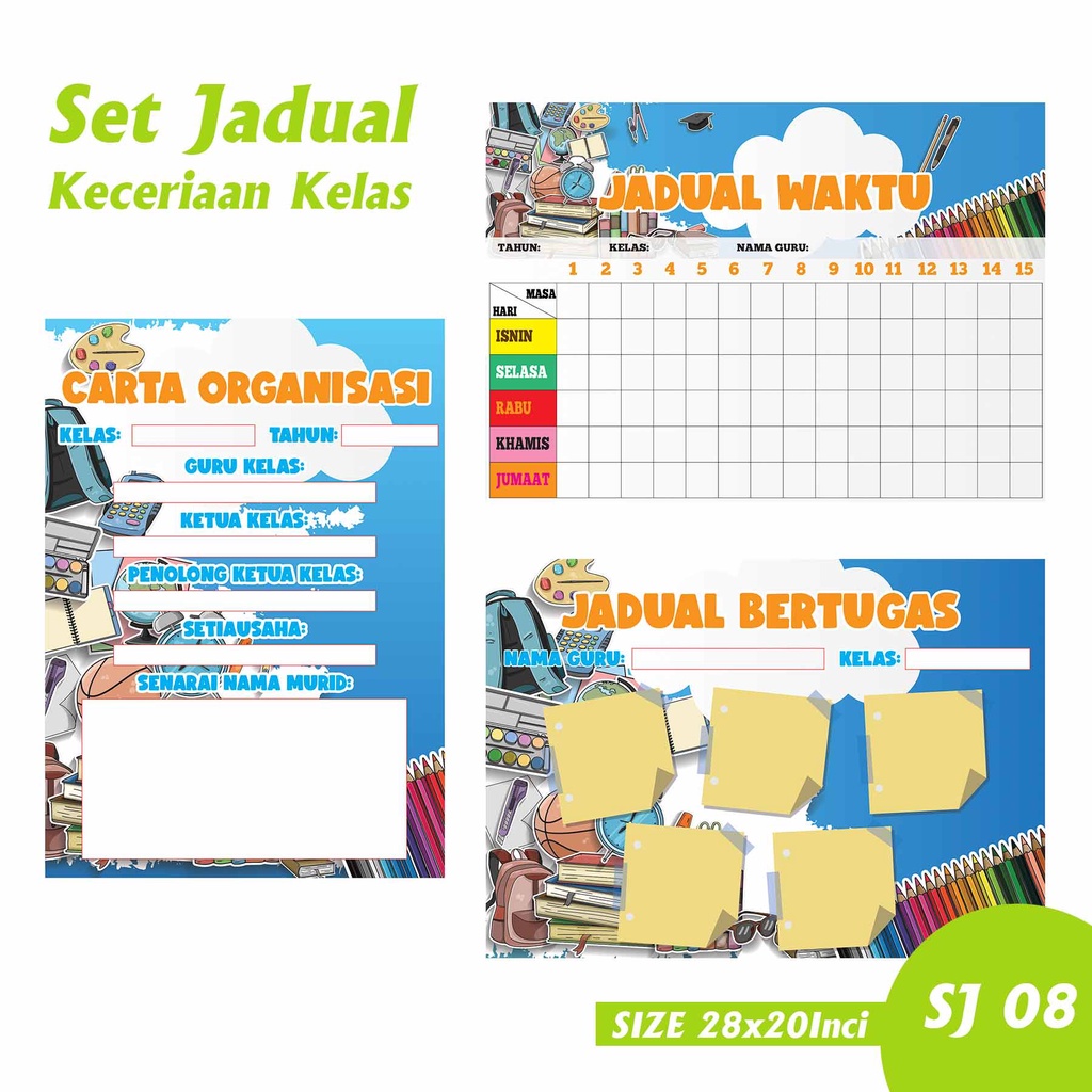 Set Banner Keceriaan Kelas jadual tugasan kelas jadual waktu kelas ...