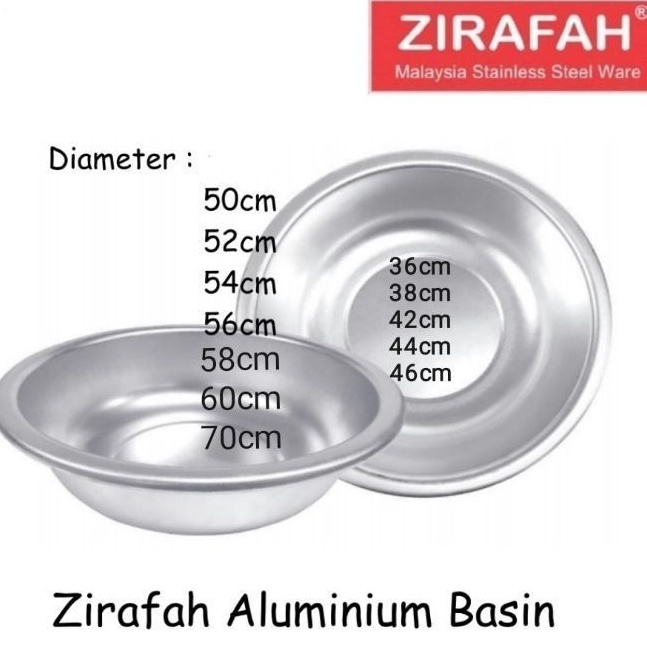 Zirafah Aluminium Basin Tebal/Basin aluminium besar 36cm-50cm Alloy ...