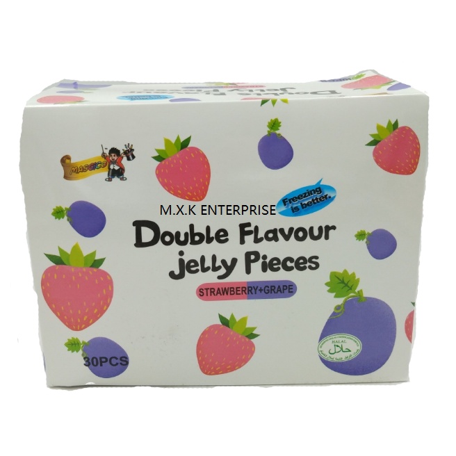 🔥- Halal - 2 in 1 Double Flavour Jelly Pieces Mix Fruit Flavour - 30pcs ...