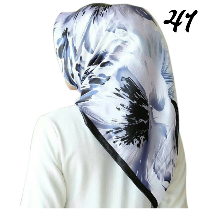 Tudung satin silk corak scarf pattern tudung bawal bidang printed hijab ...