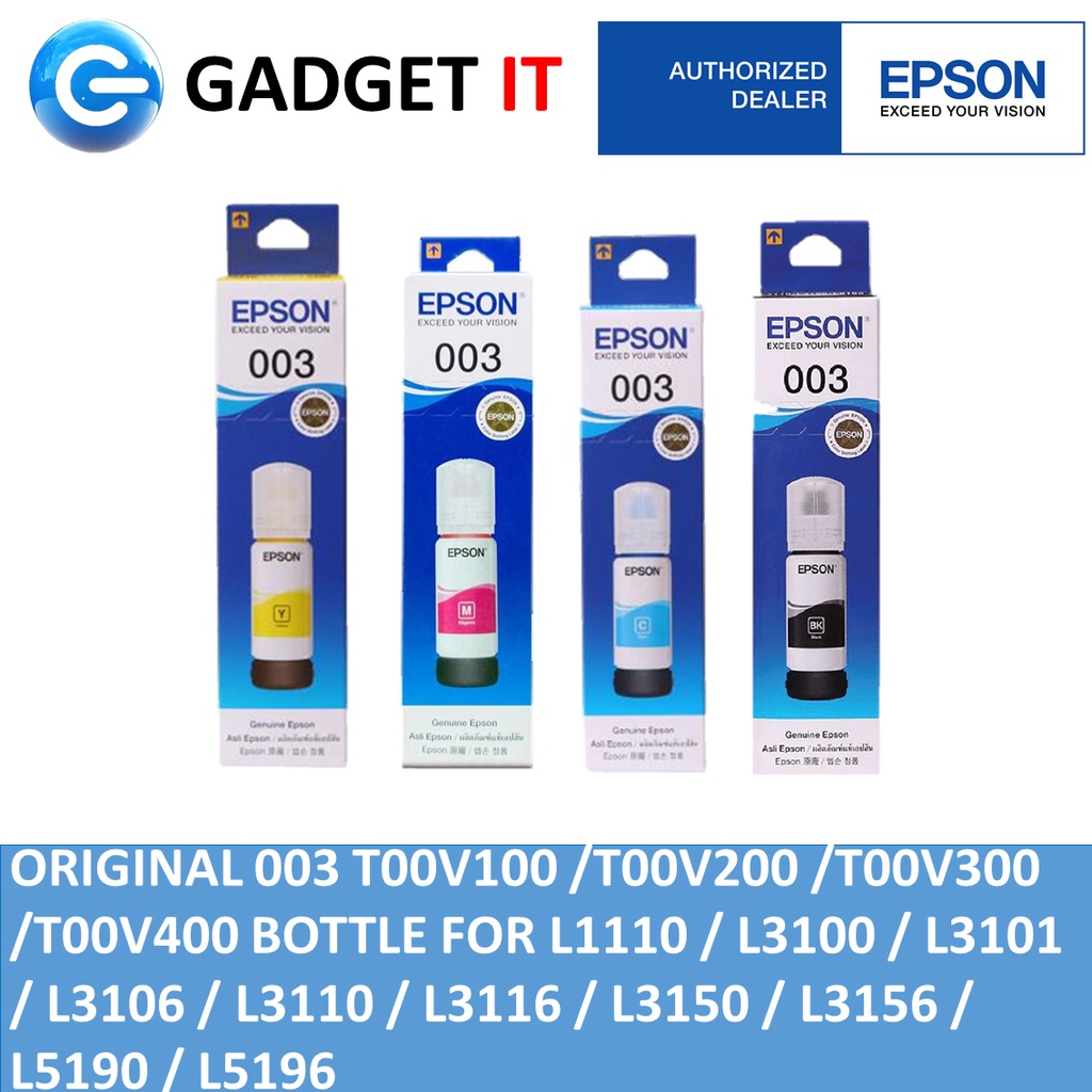 Original Epson 003 T00V100 / V200 / V300 / V400 L3110 / L3150 / L5190 ...