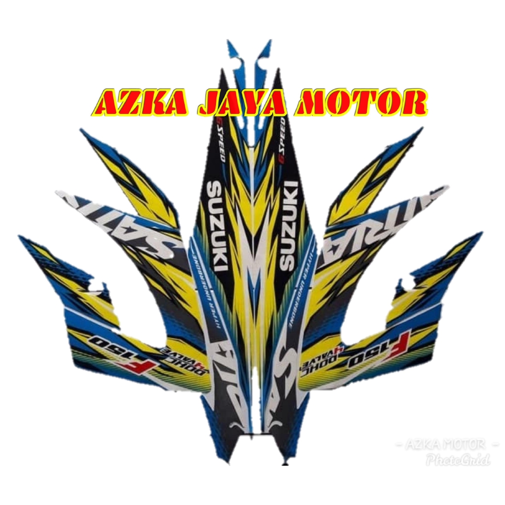 Suzuki Satria F 150 2013 blue and yellow striping Sticker / blue full ...