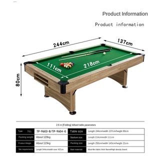 8-Foot Folding Pool Table - Compact Indoor Household 3-In-1 Billiard ...