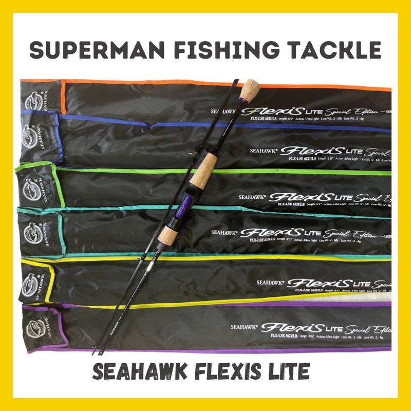 🔥🌈 Seahawk Flexis Lite Fishing Rod, 5 colour available multicolour ...