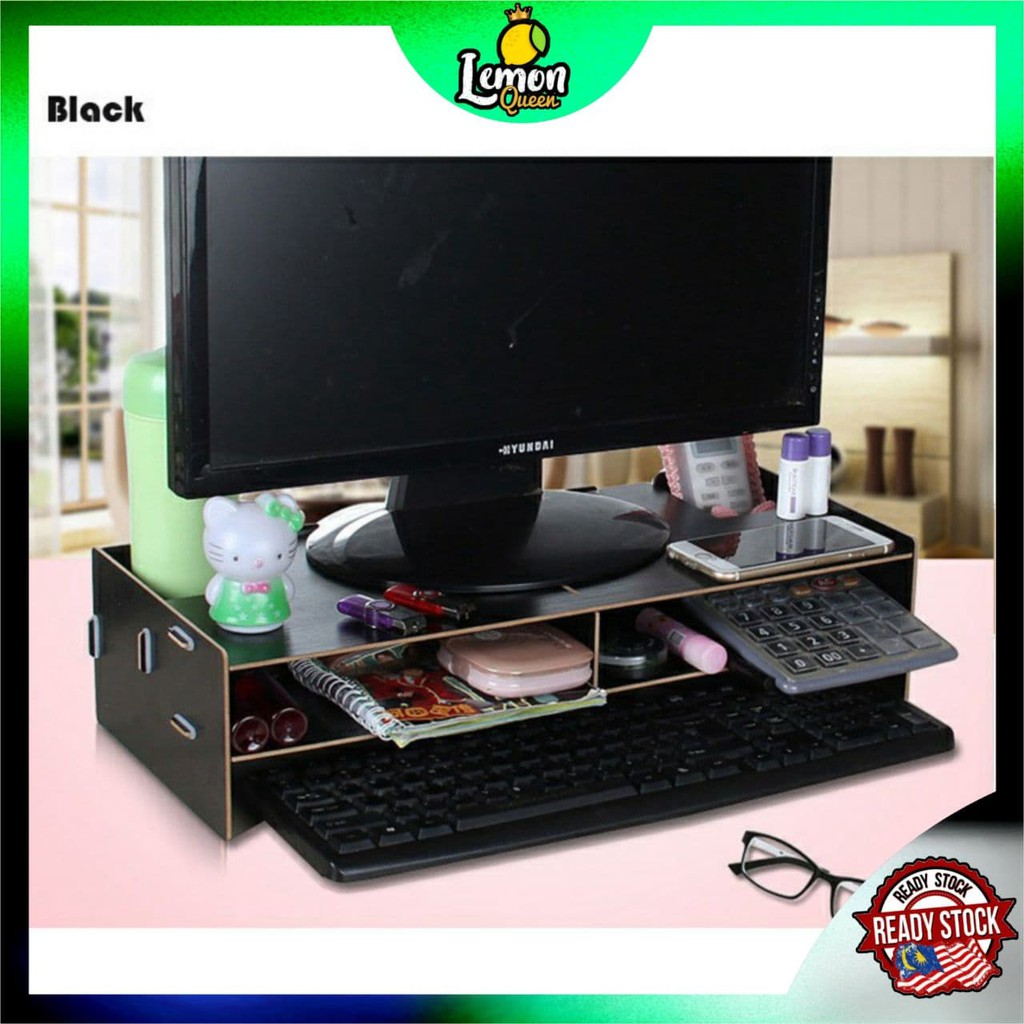 🍋 MALAYSIA READY STOCK 👑 Rak Atas Meja Komputer Laptop Cabinet Drawer ...
