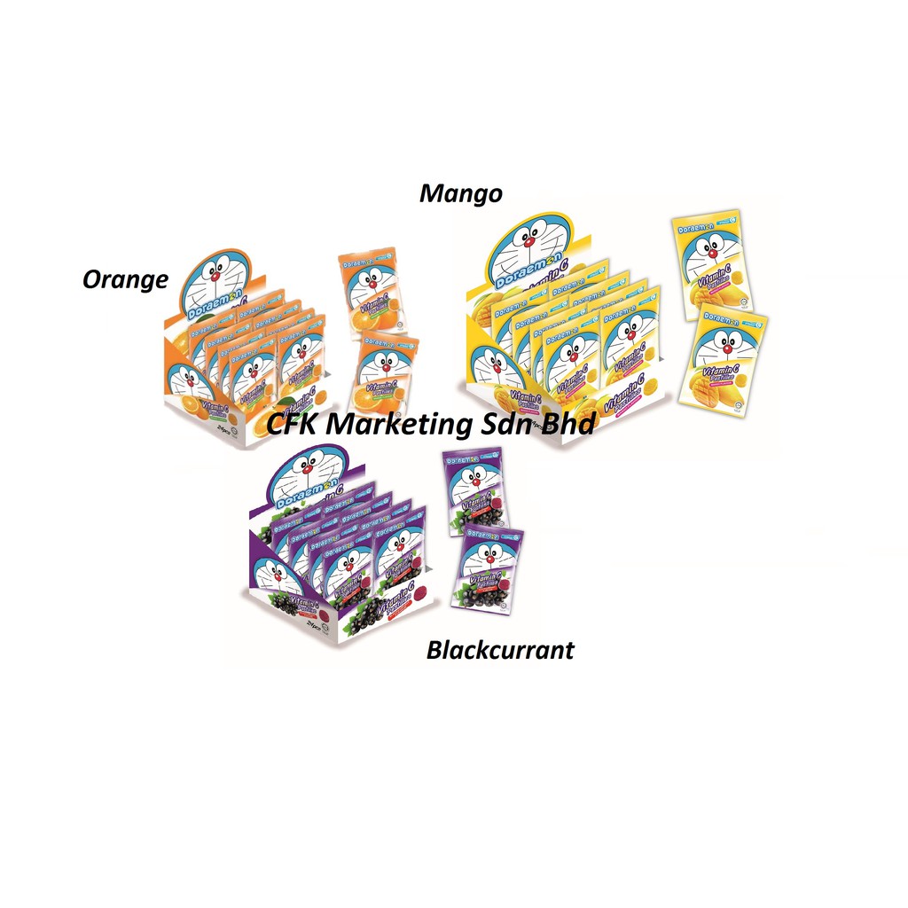 (12packet) Doraemon Vitamin C Pastilles 40gm - Orange / Blackcurrant / Mango | Shopee Malaysia