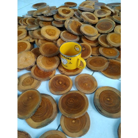 Talenan Root TEAK WOOD - Signing MANGKOK / Plate / MUG TEAK WOOD SLICE ...