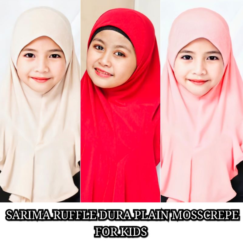 SARIMA RUFFLE DURA PLAIN MOSSCREPE FOR KIDS (BORONG-SAHAJA) | Shopee ...
