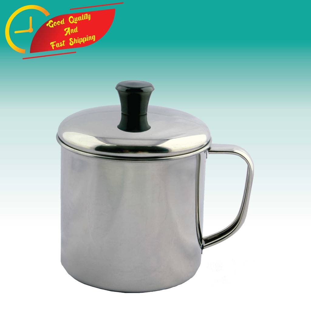 MAS Stainless Steel Mug With Cover / Cawan Bertutup / 有盖不锈钢口杯 | Shopee ...