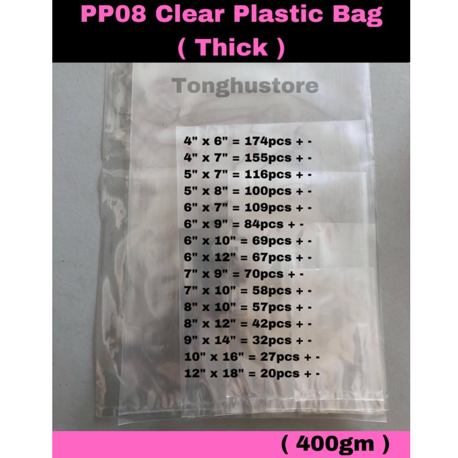 Plastic bag/zip lock plastic bag 🔥🔥 PP 08 Clear Plastic Bag / Plastik ...