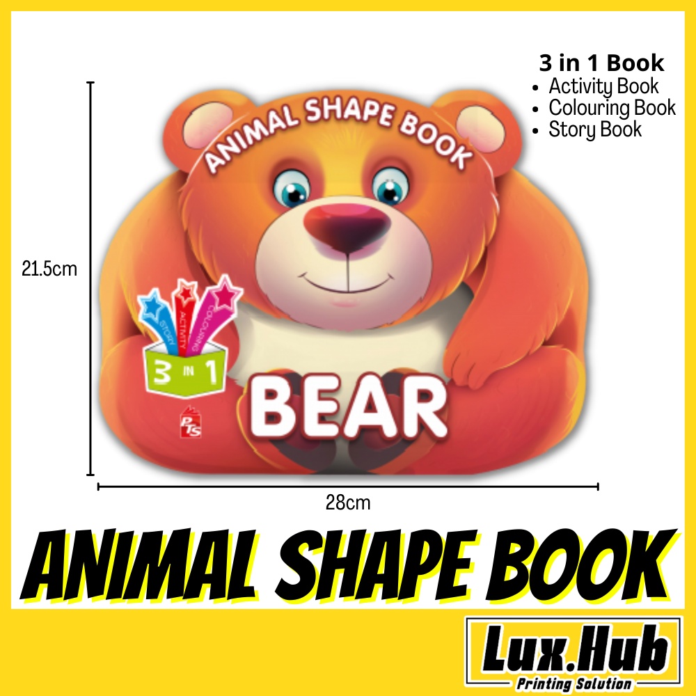 Bear Animal Shape Book | Kids Activity Book | Story Book Colouring Book ...