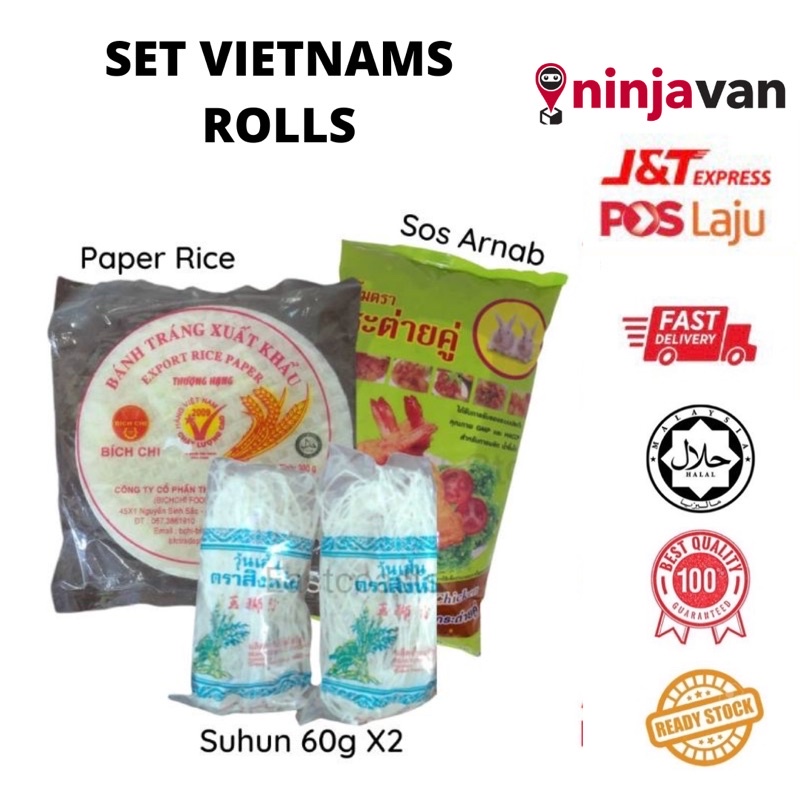 SET VIETNAMS ROLLS ( Paper Rice, Suhun, Sos Arnab) | Shopee Malaysia