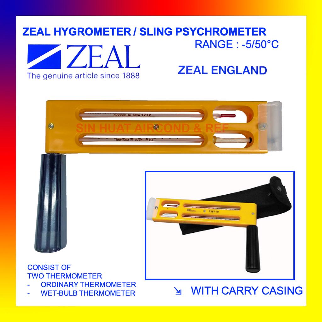 (MADE IN ENGLAND) ZEAL SLING WHIRLING HYGROMETER ANALOG PSYCHROMETER ...