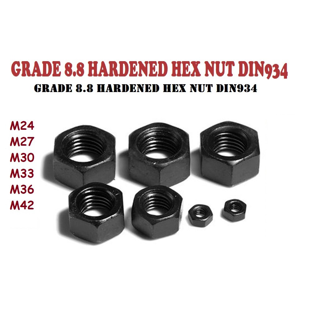 Black Oxide Grade 8.8 Carbon Steel Hex Nuts Nut M24 M27 M30 M33 M36 M42 ...