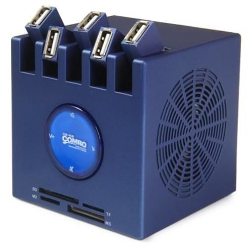 3 IN 1 5 PORTS USB HUB SPEAKER TF SD M2 MS CARD READER (BLUE) | Shopee ...
