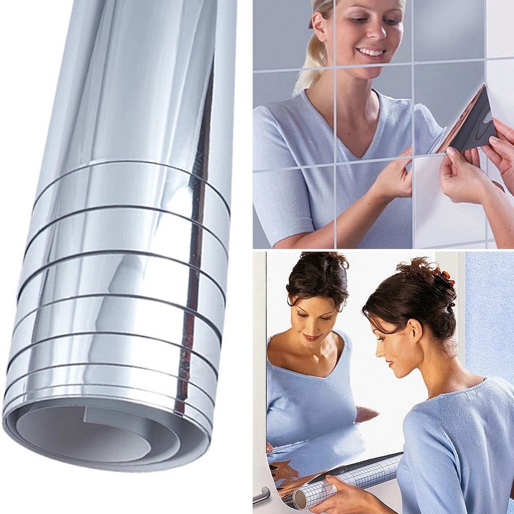 Rectangle Mirror Wall Sticker / Self Adhesive Room Decor Sticker / Pvc ...