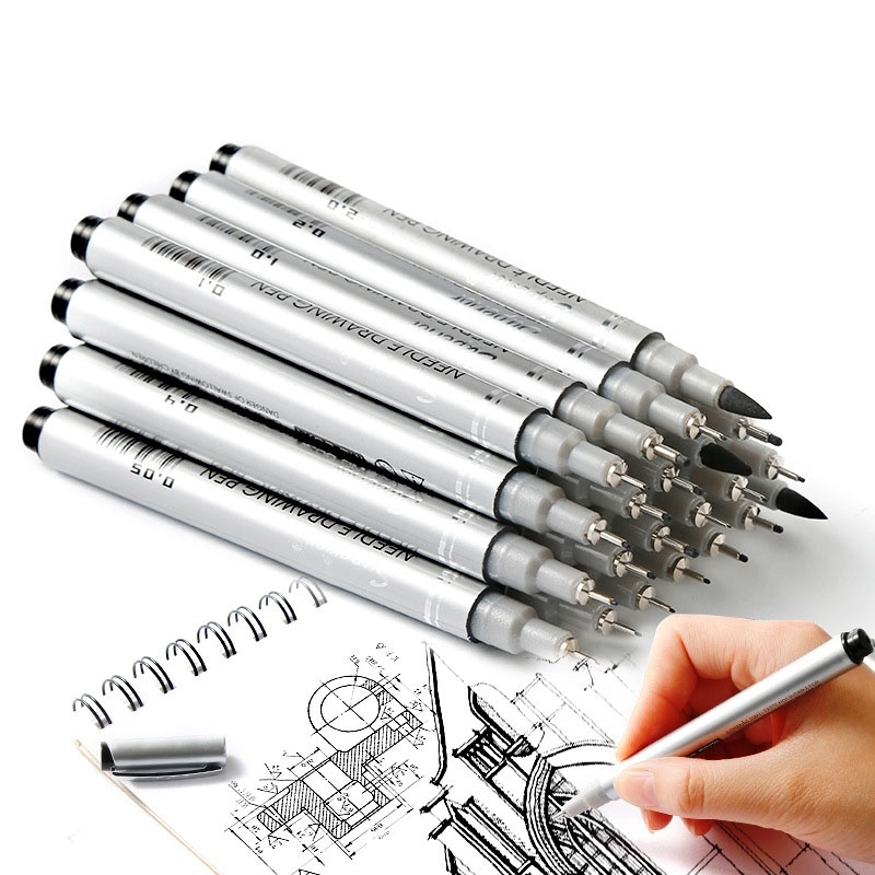 Premium 10pcs Micron Neelde Drawing Line Pen Hand Lettering Pens ...