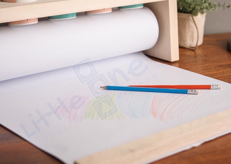 Drawing Paper Roll Holder with Storage Cup Slot Sketch Paint Coloring ...